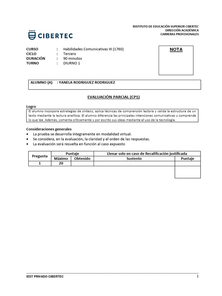 Examen Parcial - Yanela Rodriguez Rodriguez | PDF | Objeto volador no ... Examen Parcial - Yanela Rodriguez Rodriguez | PDF | Objeto volador no ...