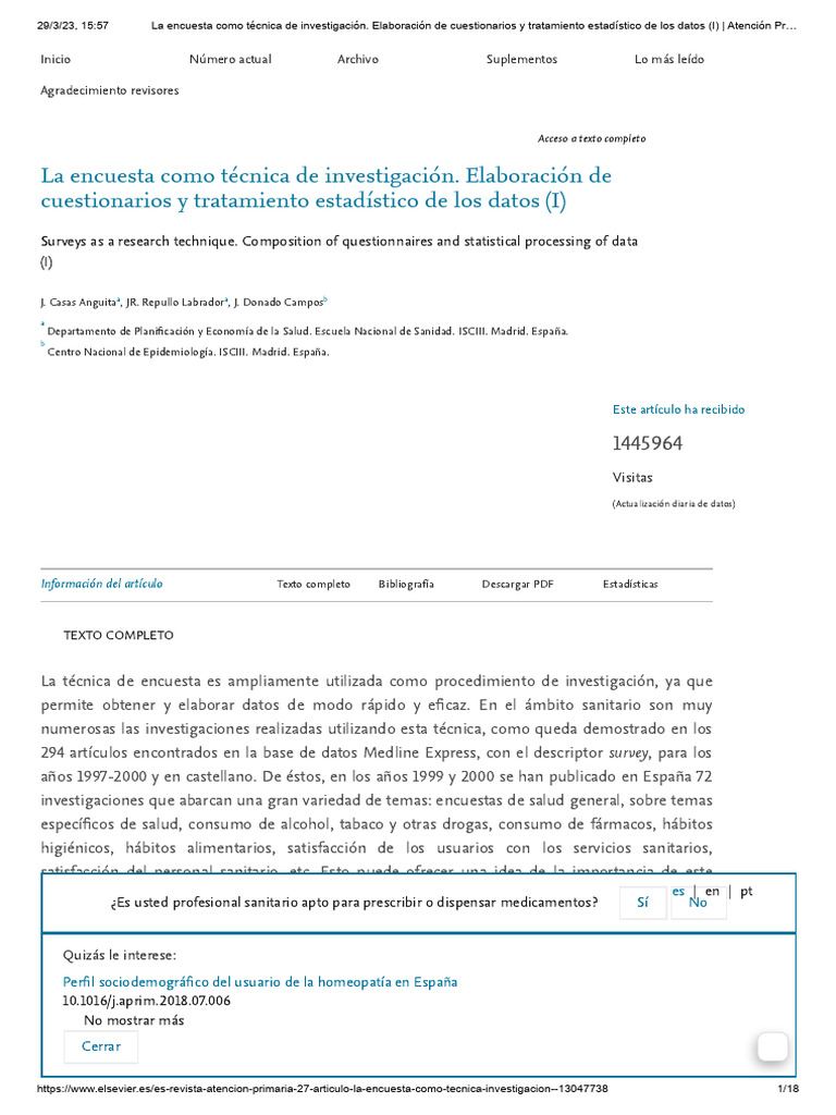 La Encuesta Como Técnica de Investigación. Elaboración de Cuestionarios y Tratamiento ...