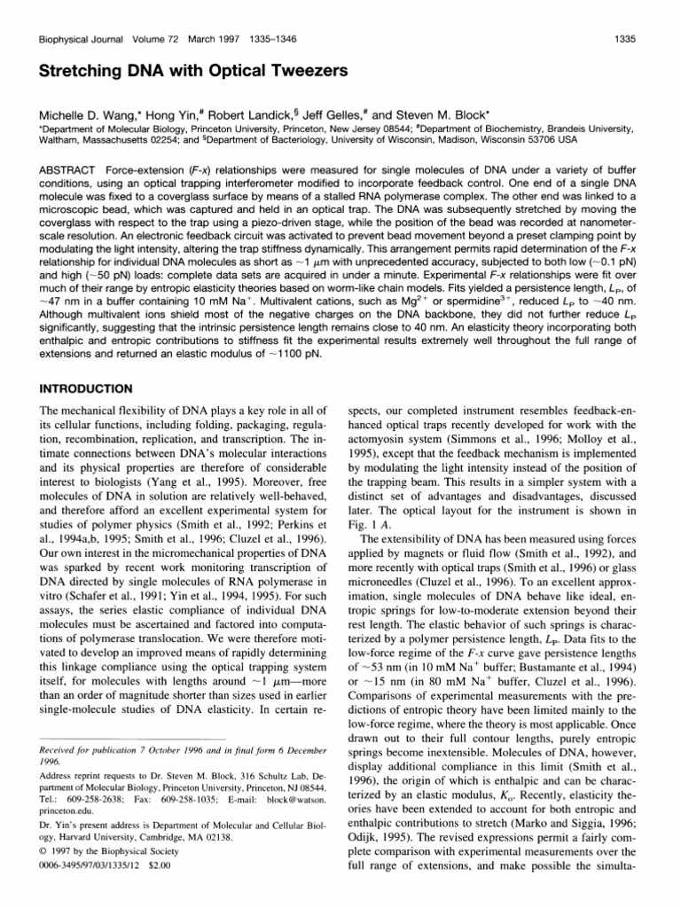 Stretching DNA | PDF