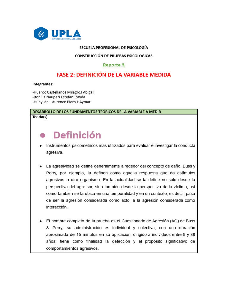 Reporte 3 Definición de Variables | PDF
