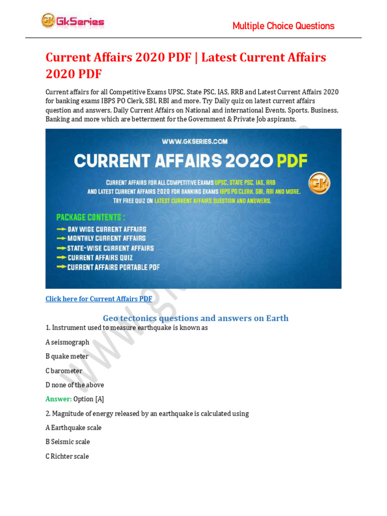 Geo Tectonics Questions and Answers On Earth | PDF | Volcano | Earthquakes