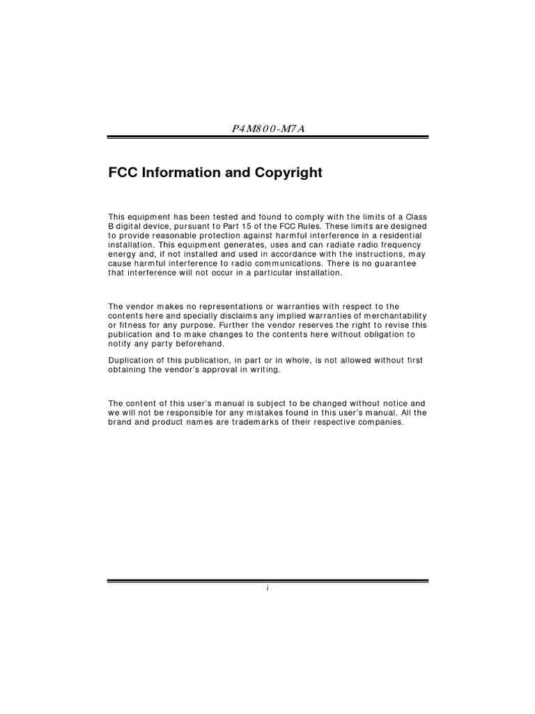P4M800 M7a | PDF | Bios | Computer Engineering