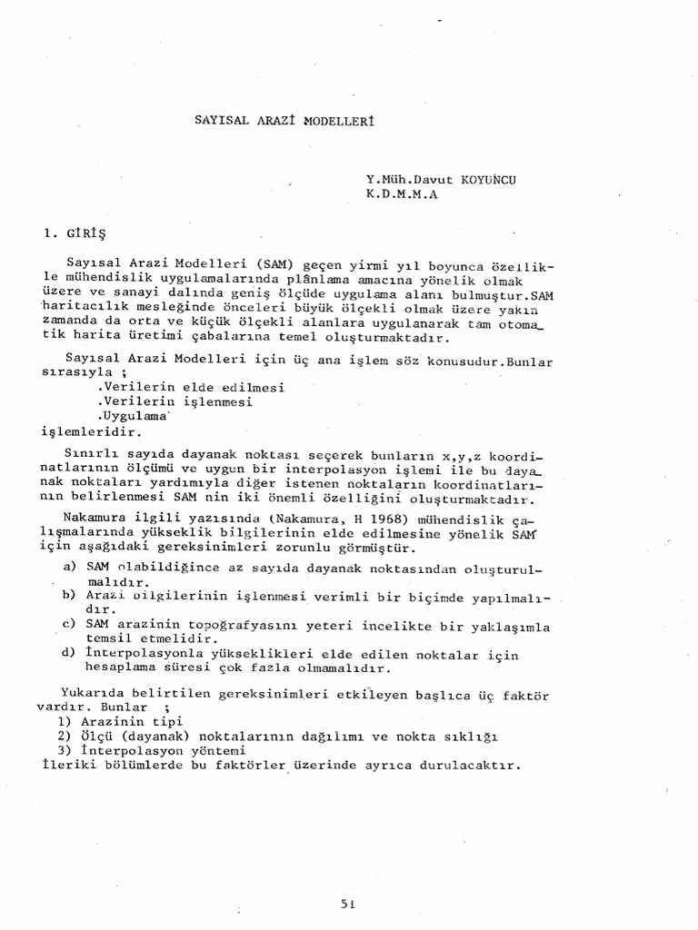 Sayisal Arazi Modelleri 804 | PDF