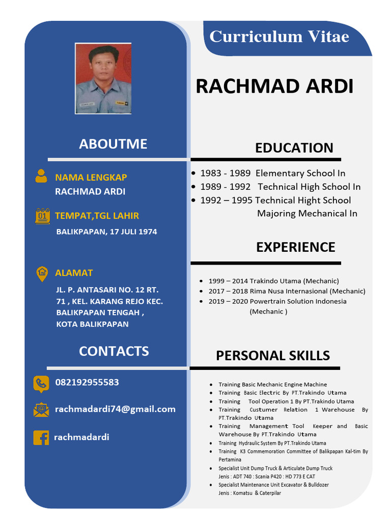 CV An. Rachmad Ardi | PDF