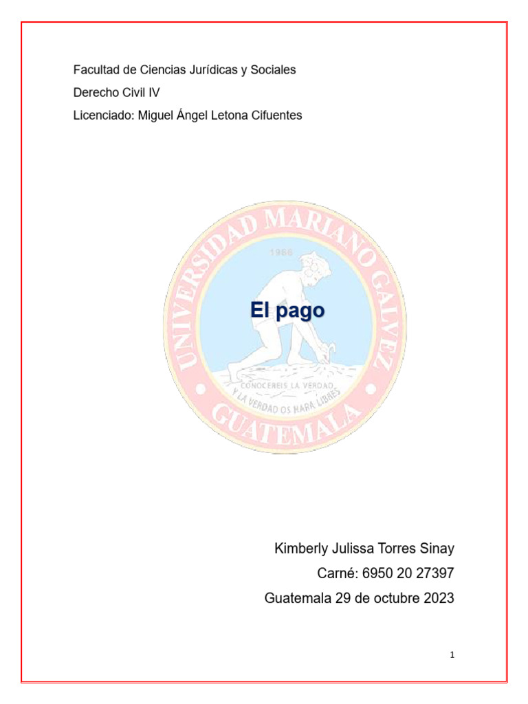 Naturaleza y Clases del Pago en Derecho Civil | PDF | Pagos | Dinero