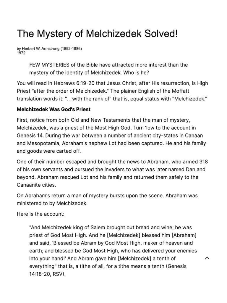 Melchizedek 5 | PDF