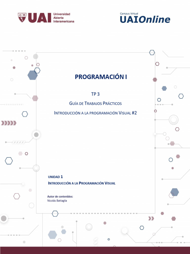 TP 3 - Guía de Trabajos Prácticos Unidad 1 Programacion 1 | PDF