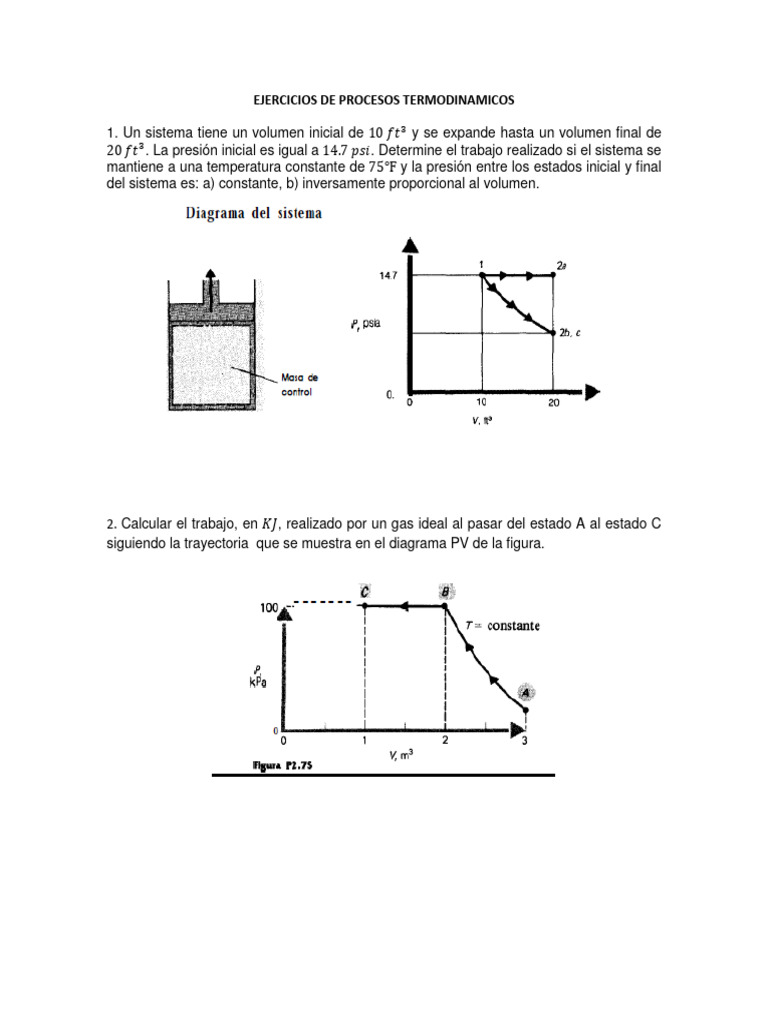 Ejercicios de Procesos Termodinamicos | PDF