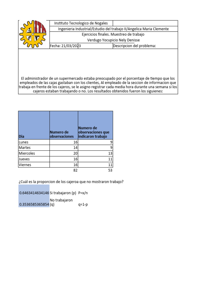 Ejercicios Finales. Muestreo | PDF