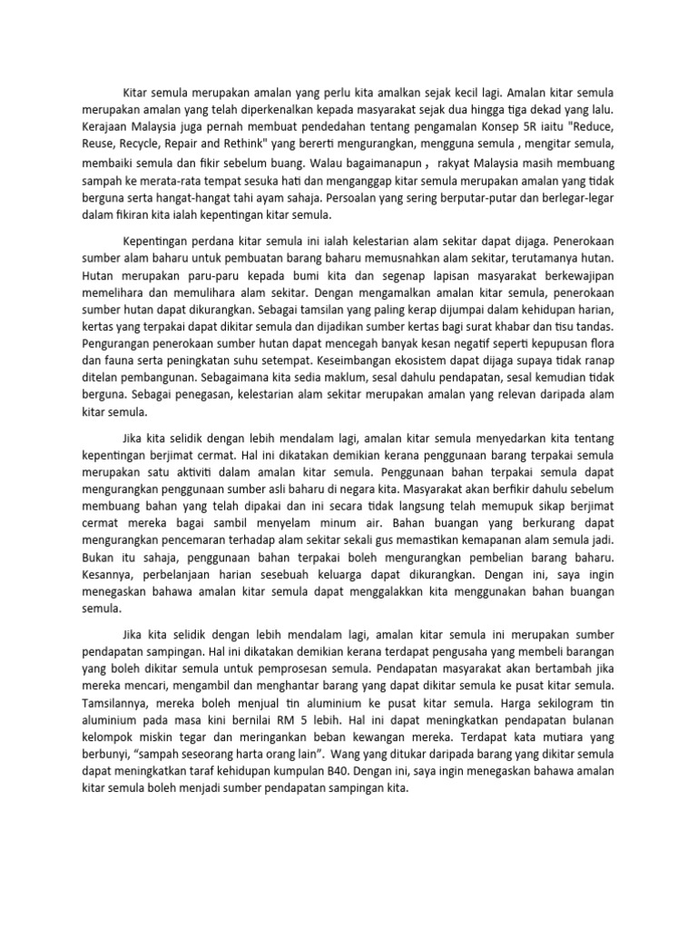 Isi Manfaat Kitar Semula | PDF