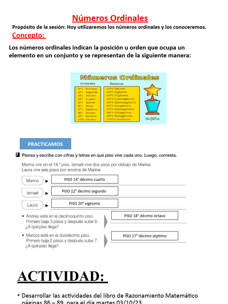 Numeros Ordinales | PDF