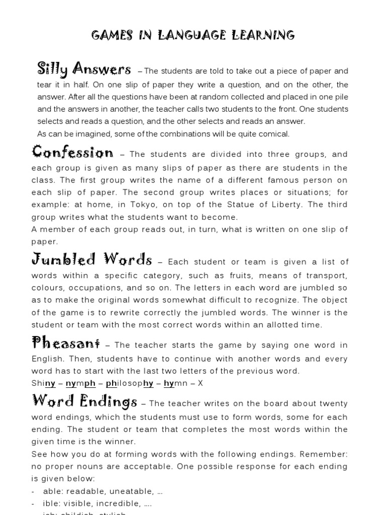 Games in Language Learning | PDF | Cognitive Science | Semiotics