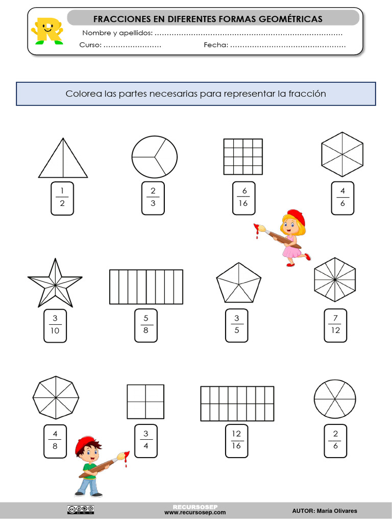 Fracciones Figuras Geometricas | PDF