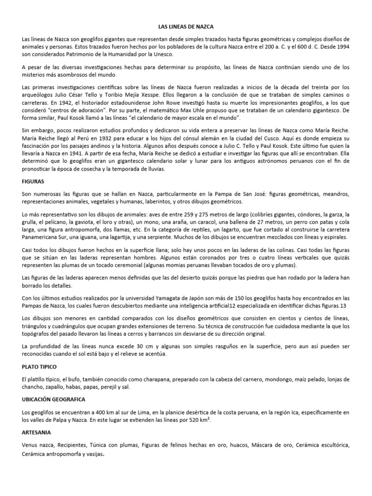 Las Lineas de Nazca | PDF | Ciencias sociales | Libros para adolescentes