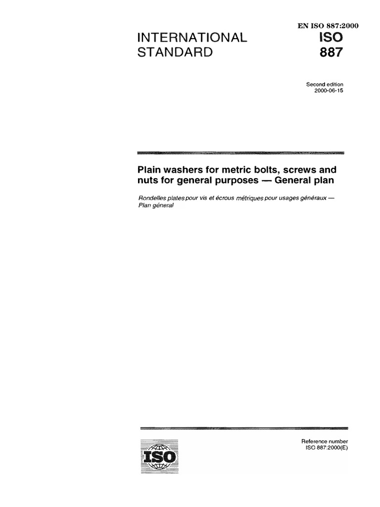 Iso 887-2000 | PDF | Screw | International Organization For Standardization