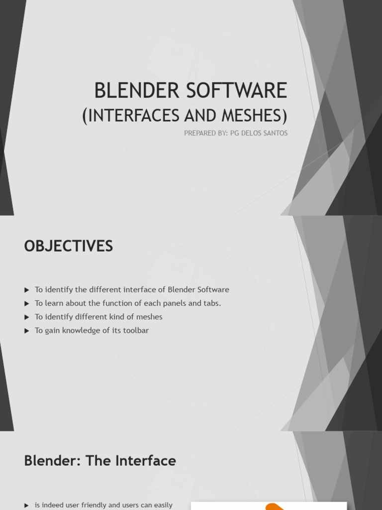 Blender Software Interface and Mesh | PDF | Blender (Software) | Vertex ...