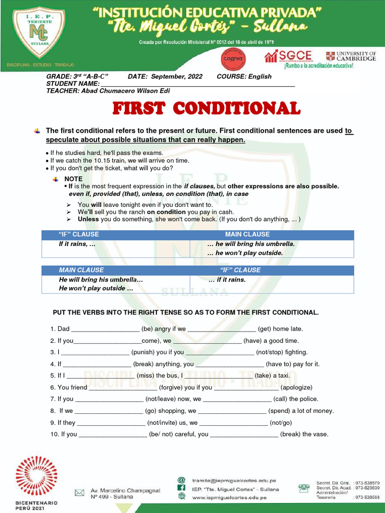 First Conditional | PDF