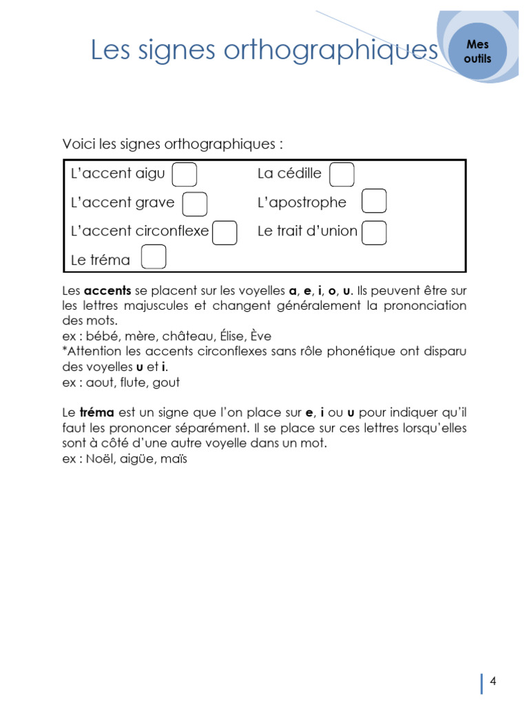4-5 - Les Signes Orthographiques | PDF