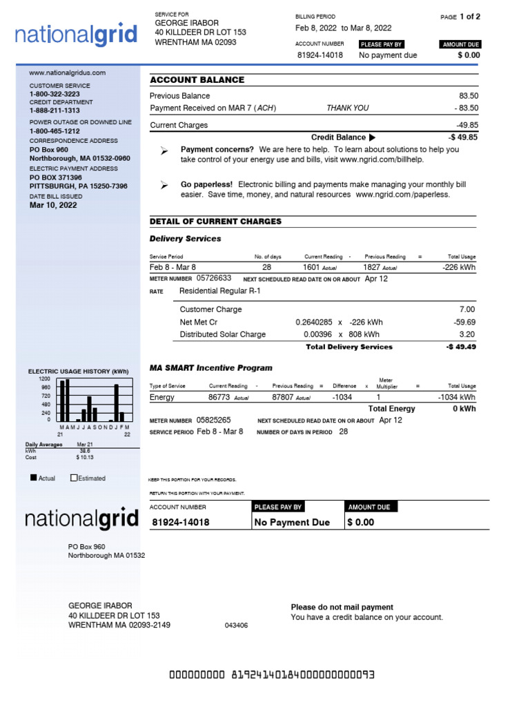 My Utility bill | PDF | Nature | Physical Quantities