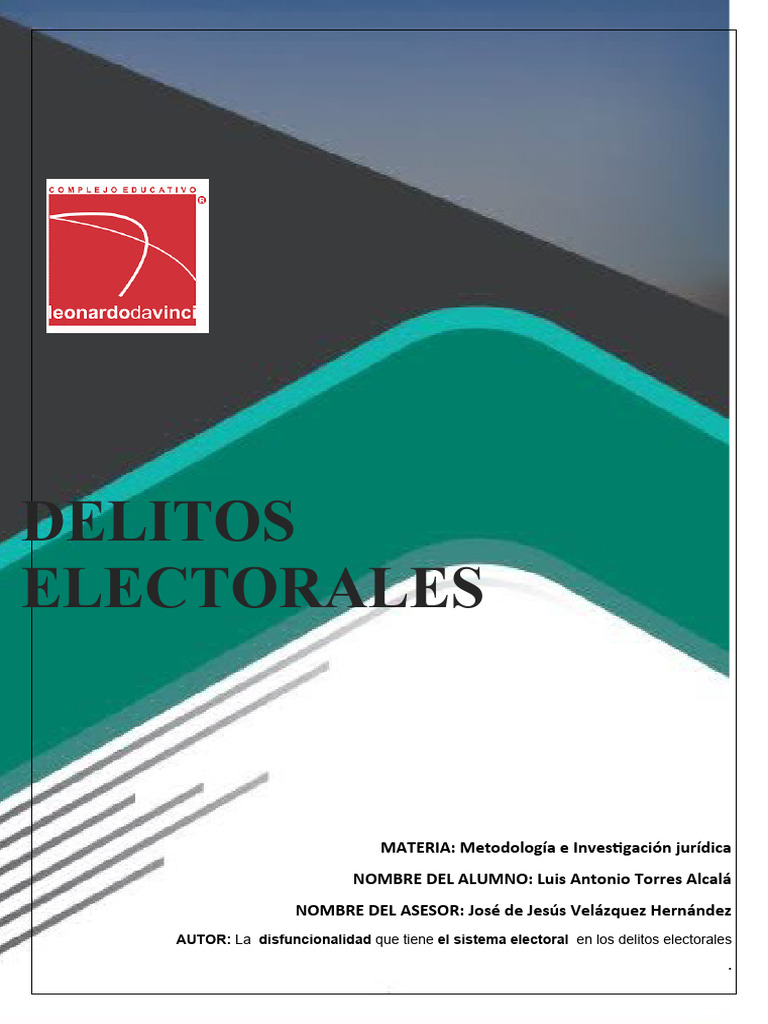 Delitos Electorales Pdf Derecho Penal Votación