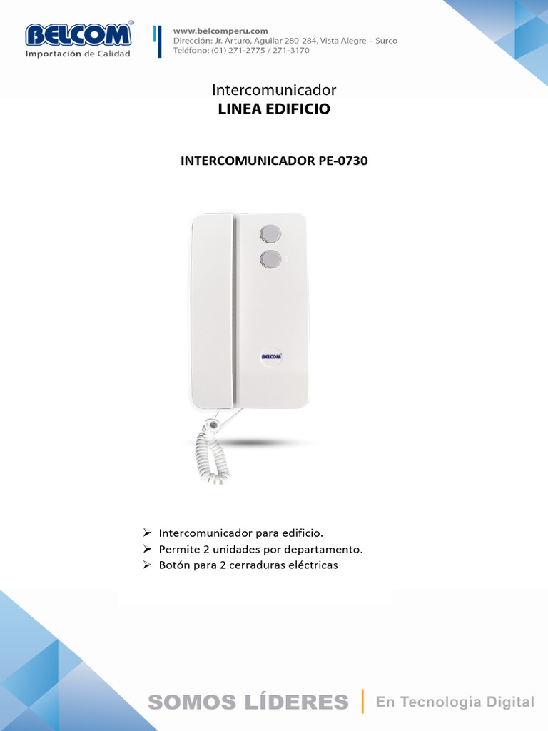 Intercomunicador PE 0730 1 | PDF