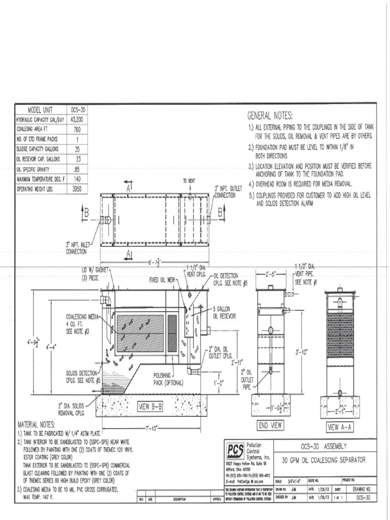 Coalescer Filter Drawing | PDF