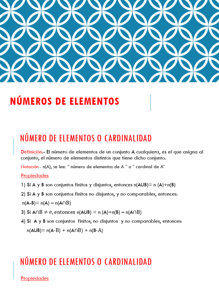 Num. Elementos | PDF | Conjunto (Matemáticas) | Objetos matemáticos
