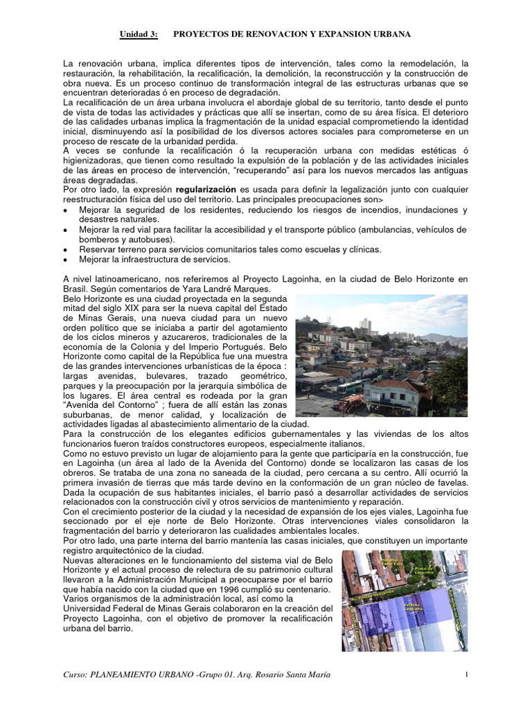 Sep9-PLAN-URB-Unidad 3-ProyRenovUrb | PDF