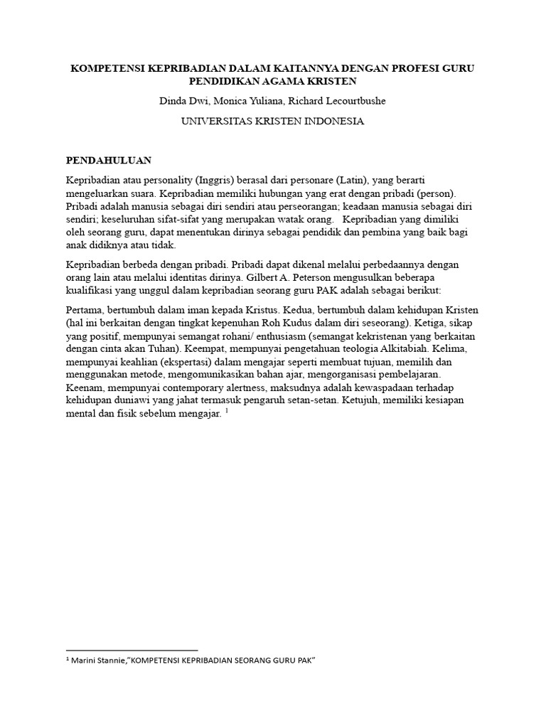 Kompetensi Guru Kepribadian-1 | PDF | Karier & Perkembangan