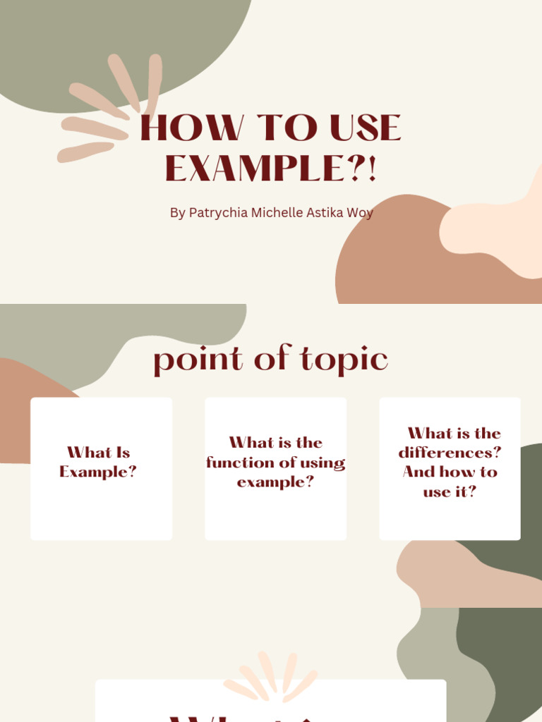 How To Use Example | PDF | Food And Drink Preparation | Food And Drink