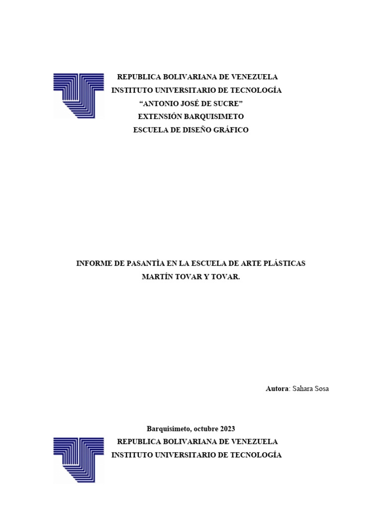 Informe Pasantias | PDF | Diseño gráfico | Plan de estudios
