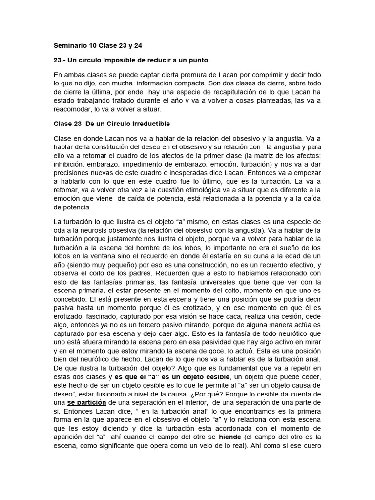 Turbación y deseo en Lacan | PDF