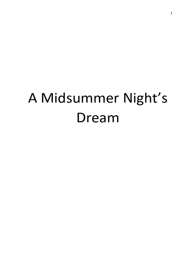 A Midsummer Night's Dream Year 7 | PDF | A Midsummer Night's Dream ...
