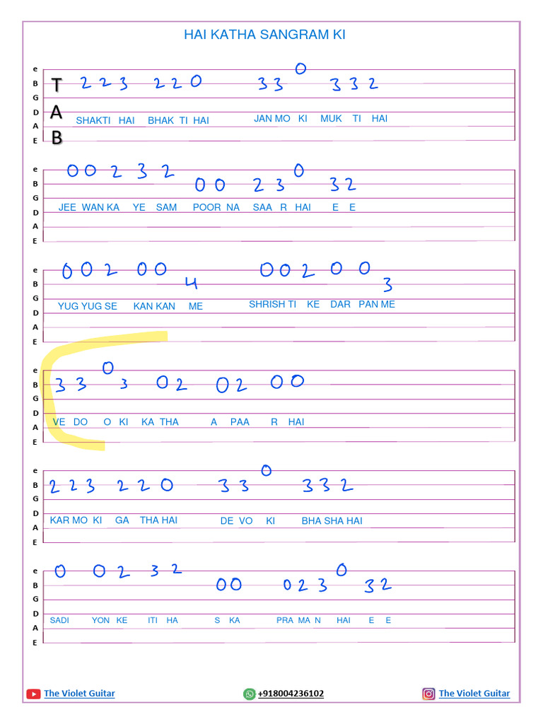 Hai Katha Sangra Ki Tabs | PDF