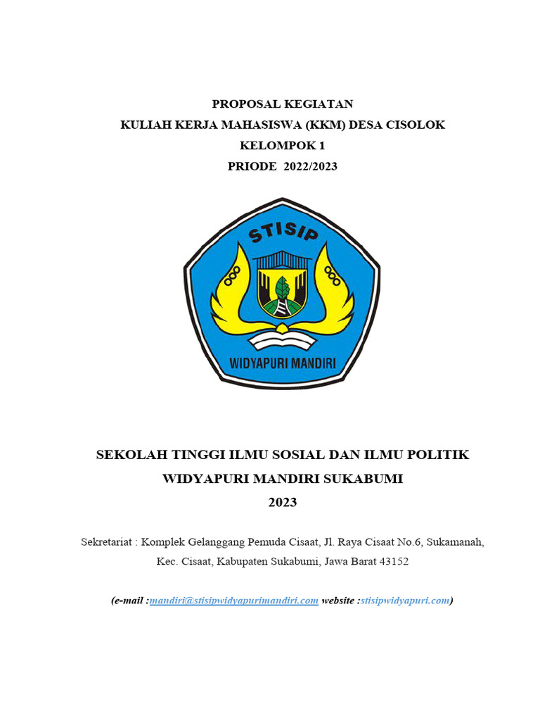 PROPOSAL KEGIATAN PROKER DESA CISOLOK Kelompok 1-1 | PDF