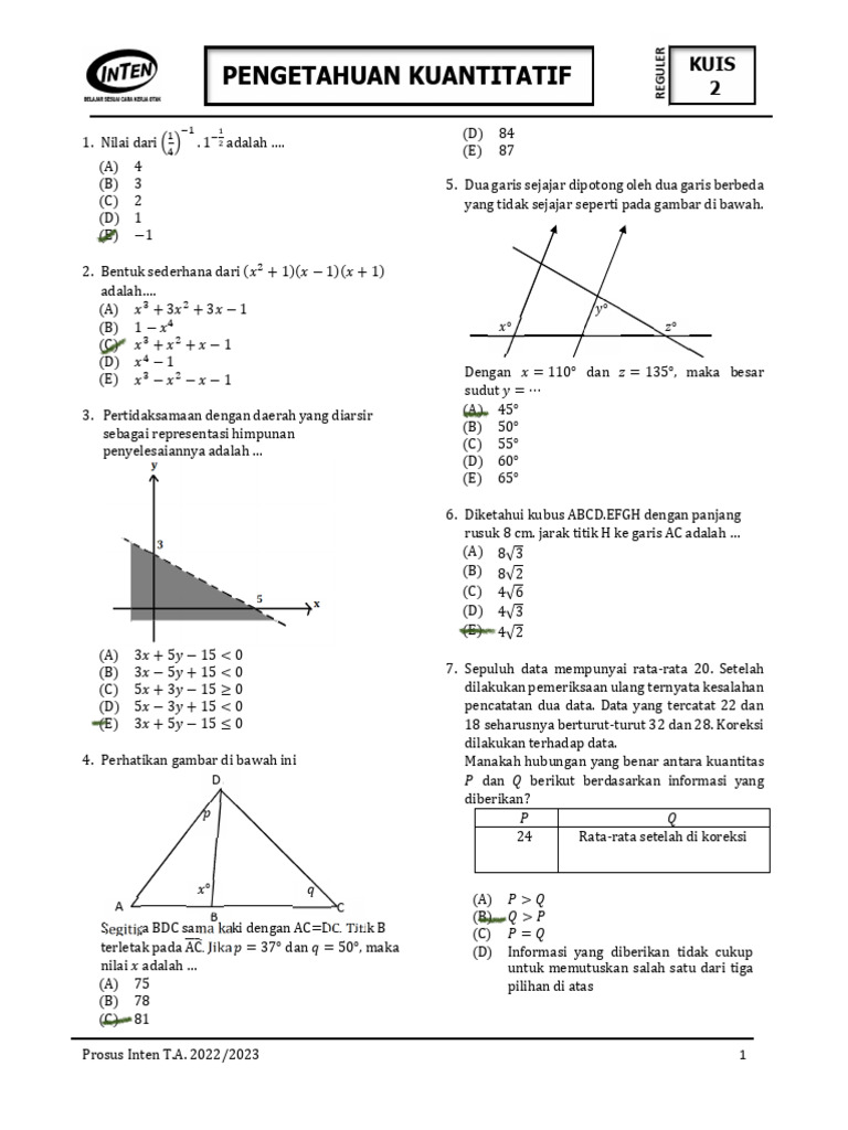 Kuis PK Set 2 Reguler | PDF