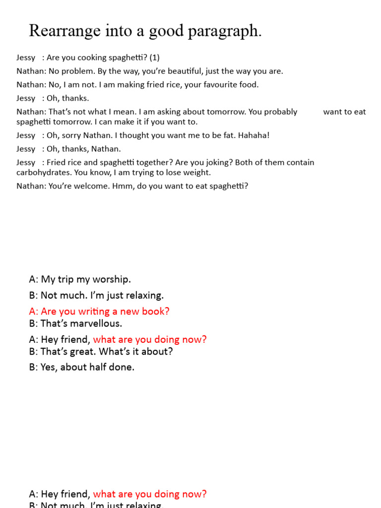 Rearrange Into A Good Paragraph | PDF