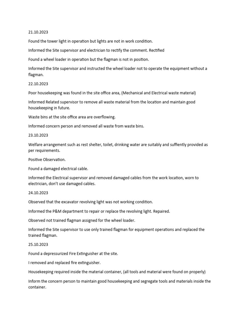 Daily Observation | PDF