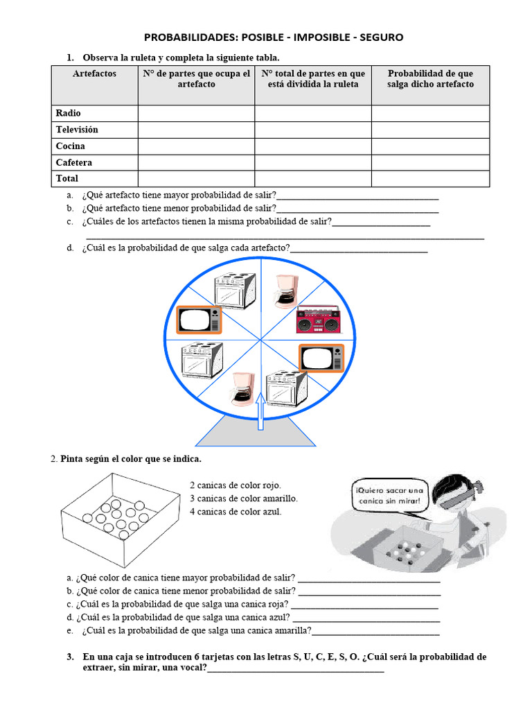 Actividades de Probabilidad para Niños | PDF | Probabilidad