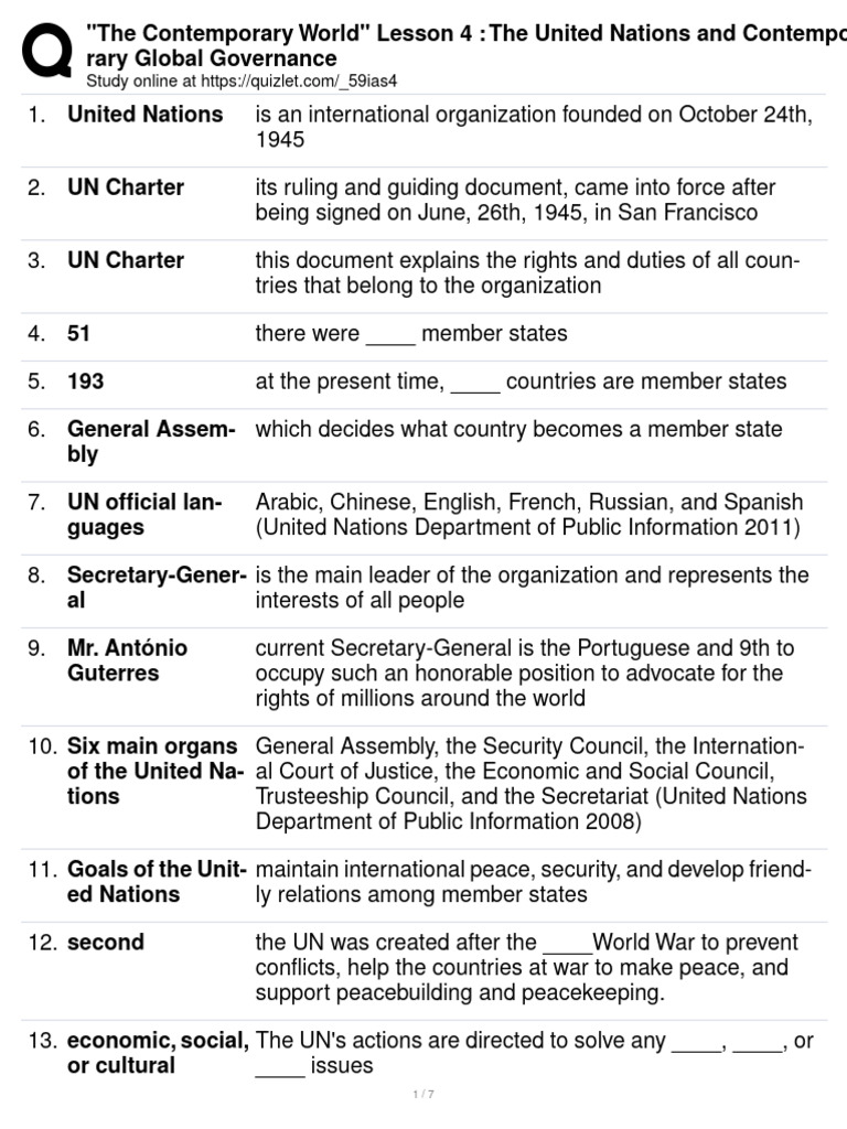 Lesson 4 | PDF | United Nations | International Relations