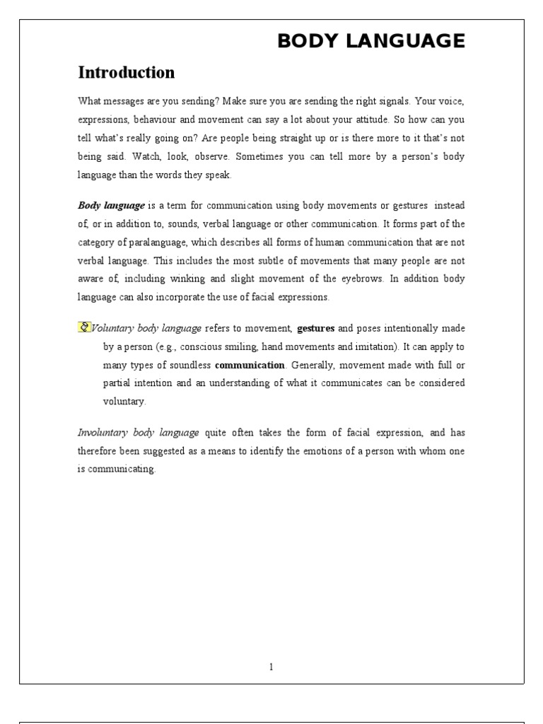 Body Language | PDF | Body Language | Facial Expression