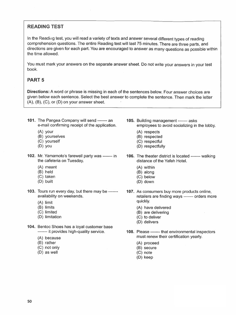 Mini Reading Test 5 Pdf