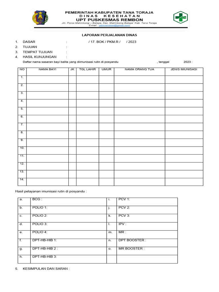 LPJ Imunisasi | PDF | Sains & Matematika