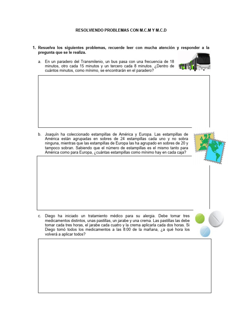 Problemas de MCM y MCD | PDF