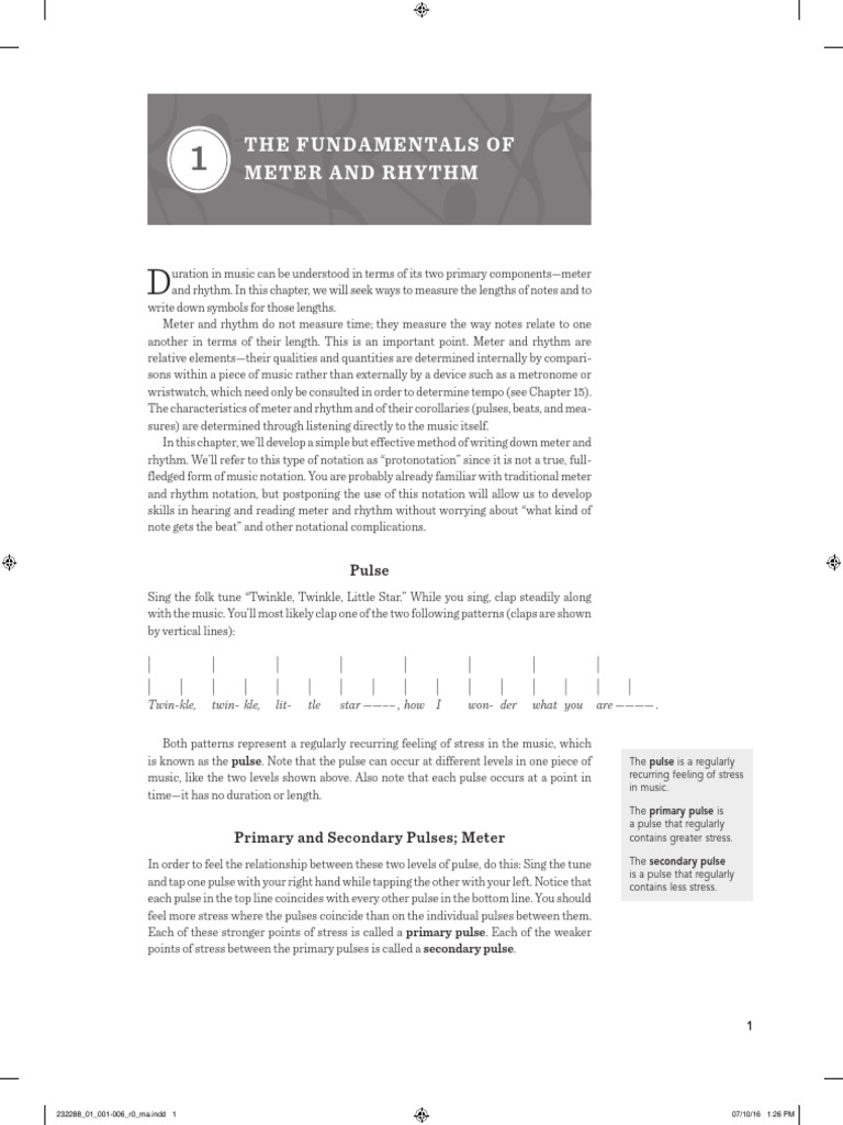 The Fundamentals of Meter and Rhythm | PDF
