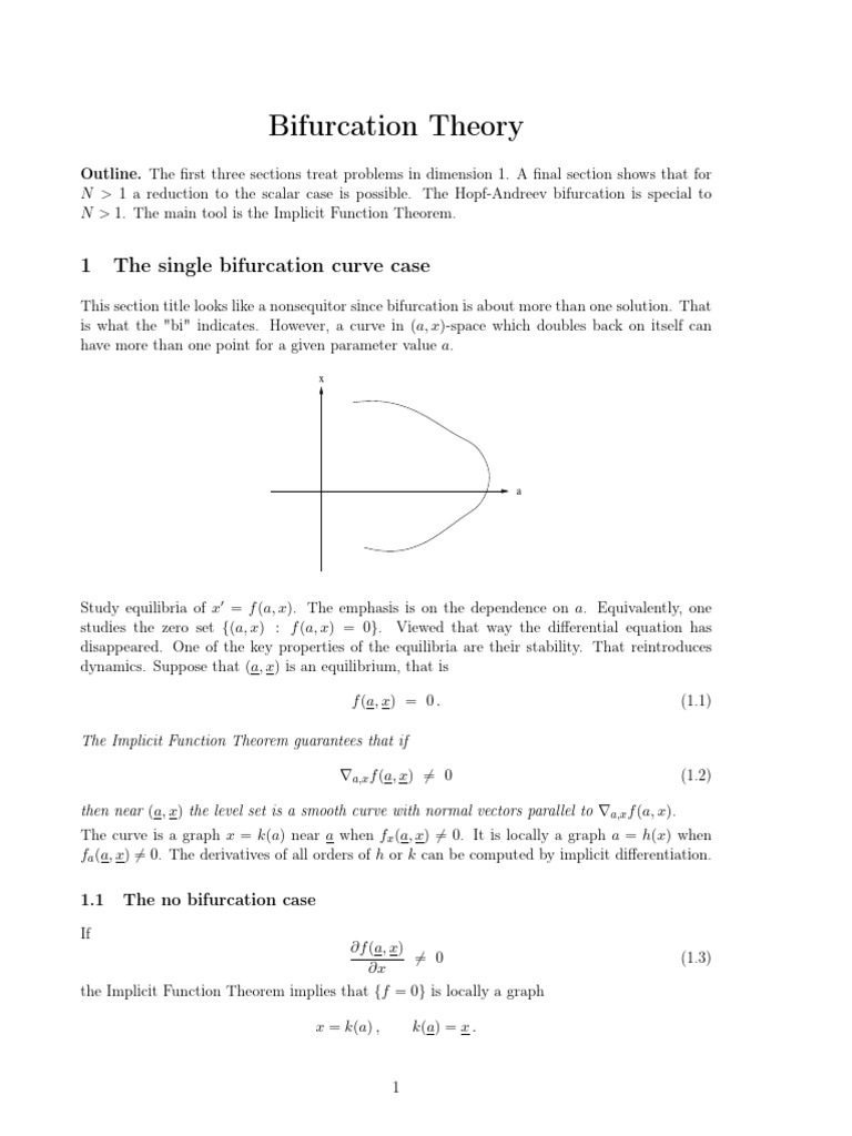 Bifurcation Theory | PDF | Stability Theory | Derivative