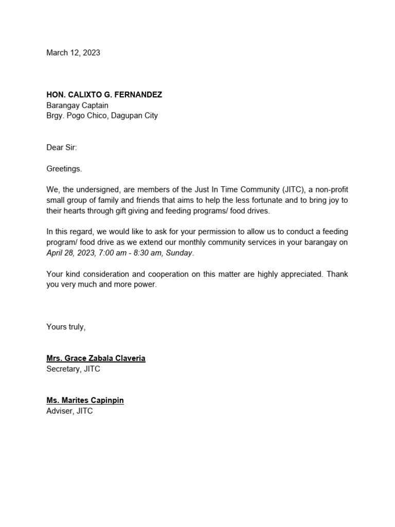 JITC Letter - Pogo Chico | PDF