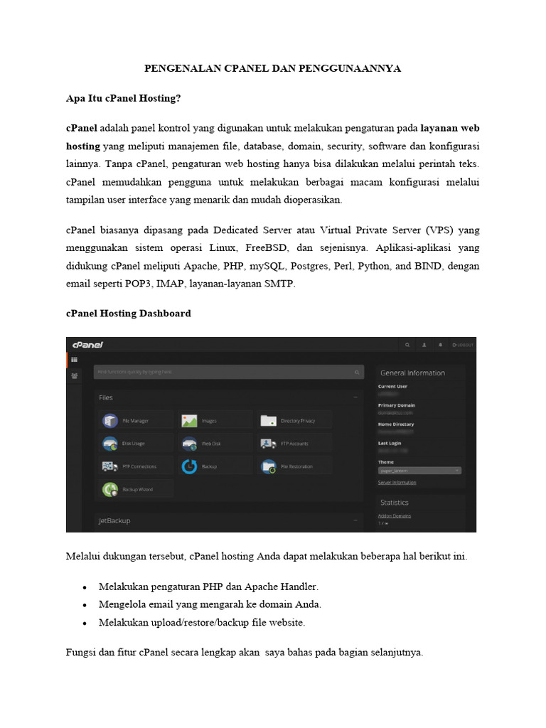 Pengenalan Cpanel Dan Penggunaannya | PDF