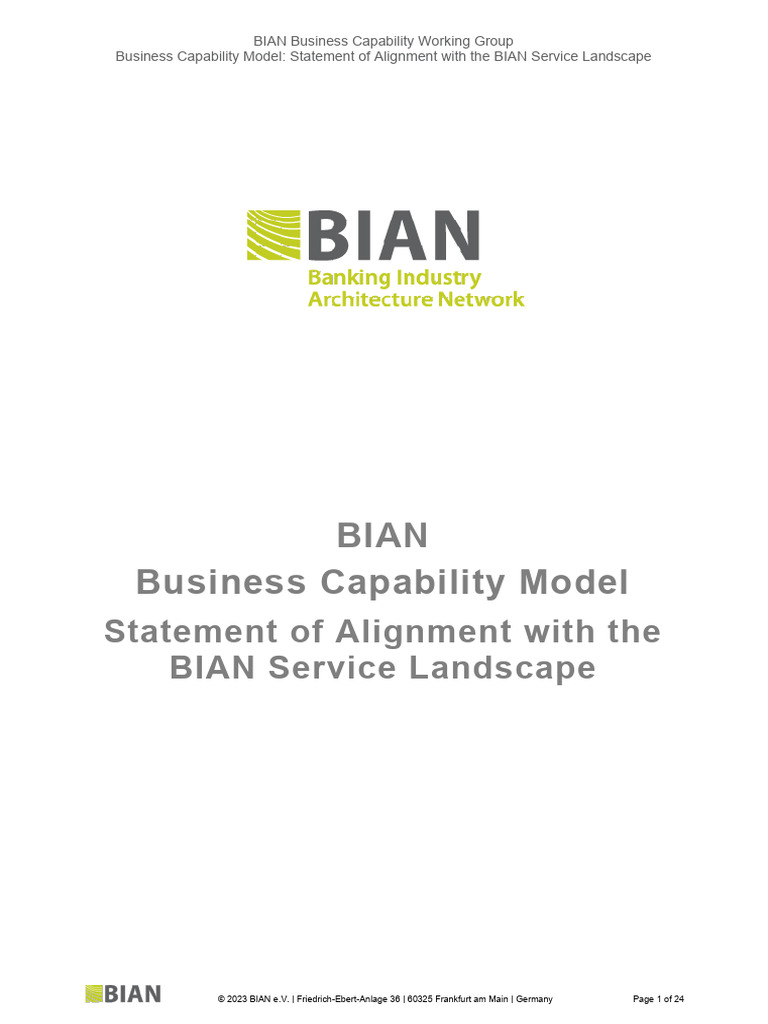BIAN BCM Relationship With BIAN Service Landscape Final | PDF | Business
