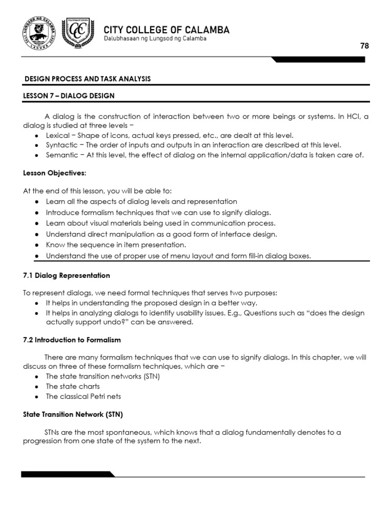 HCI302 Lesson7 | PDF | Graphical User Interfaces | Menu (Computing)